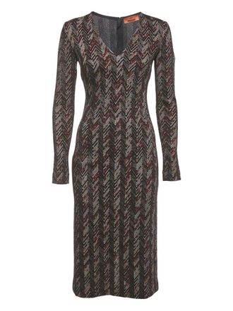 Missoni robe mi-longue &agrave; motif zig-zag - Noir