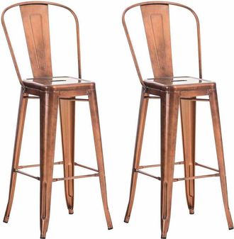 Clp 2er Set Barhocker Aiden Metall kupfer