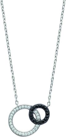 Brillaxis Collier anneaux entrelacés blancs et noirs
