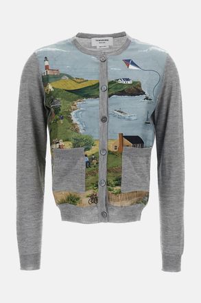 Thom Browne Rundhals-cardigan Aus Kaschmir Und Seide