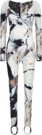 Roberto Cavalli combinaison à imprimé marbré - Blanc