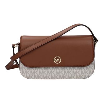 Michael Kors Braune Stoff Crossbody Tasche mit Logo - - Bags - Damen - Braun - ONE SIZE