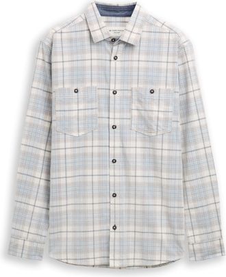 Tom Tailor Herren 1048427 Hemd, 38920-White Blue Cord Check, XXL