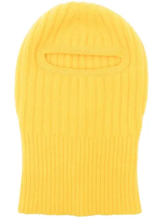 Walter Van Beirendonck masque en maille nervur&eacute;e - Jaune