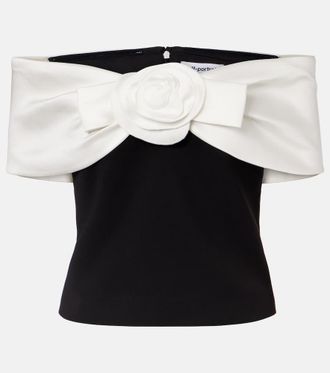 Self Portrait Off-Shoulder-Top aus Cr&ecirc;pe