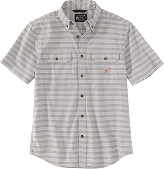 Carhartt Work in Progress Chemise &agrave; carreaux ample &agrave; manches courtes pour homme 105175 - Poids moyen - Gris Carhartt, Carhartt Gris