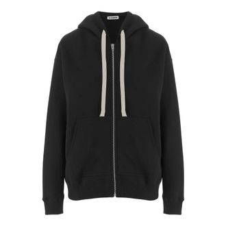 Jil Sander Baumwoll-Hoodie mit Logo - - Sweatshirts & Hoodies - Damen - Schwarzk - XS