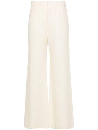 Chlo&eacute; pantalon en lin &agrave; coupe ample - Tons neutres