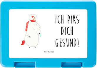 Mr. & Mrs. Panda Brotdose Einhorn Krankenschwester - Geschenk, Krankenhaus, Aufbewahrungsbox, Unicorn, Vesperbox, Krankenpfleger, Bento Box, Krankenpflegerin, Ärztin, 