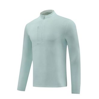 Generico T-shirt de sport &agrave; manches longues avec demi-fermeture &eacute;clair pour homme - T-shirt fonctionnel pour course &agrave; pied et s&eacute;chage rapide - Chemise dentra&icirc;n