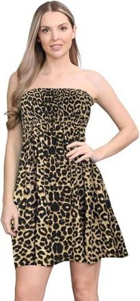 Janisramone Femmes Dames Nouveau Imprimé Bandeau Boobetube Mini Robe Gather Sheering Été évasé Haut