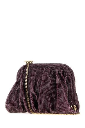 Benedetta Bruzziches Rhinestone Mesh Clutch - Purple