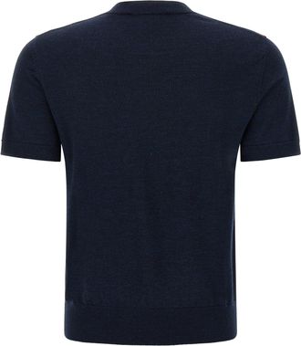 Tory Burch Argyle Merino Wool Sweater - Navy