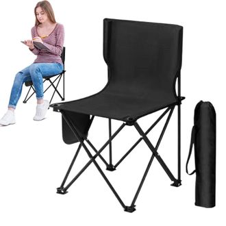 Generico Klappstuhl, Campingstuhl, zusammenklappbar, Rucksackstuhl, Campingausr&uuml;stung mit Aufbewahrungstasche f&uuml;r Ausfl&uuml;ge an den Strand, Wandern, 90 kg