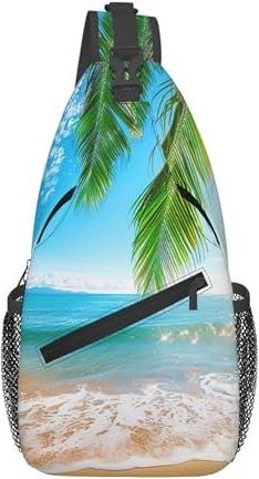 Generic Sacoche Tactique Plage d&eacute;t&eacute;, mer, oc&eacute;an L&eacute;ger Sac &agrave; Bandouli&egrave;re Multifonction Crossbody Bag pour Homme Cyclisme Randonn&eacute;e