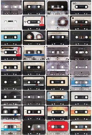Wallario Poster - Retro Kassetten in Premiumqualität, Größe: 61 x 91,5 cm (Maxiposter)