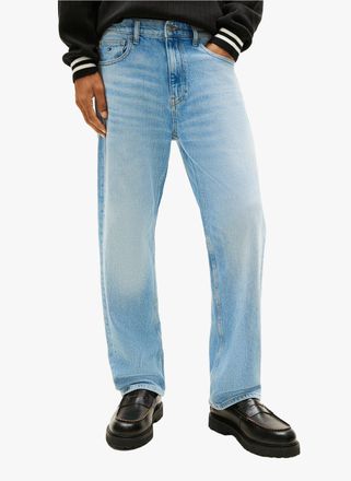 Tommy Hilfiger Jean droit d&eacute;lav&eacute; en coton m&eacute;lang&eacute;