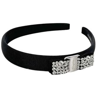 Ferragamo Accessoire pour cheveux en toile Pre-owned - Femme - Pre-owned - Noir - Taille: ONE Size