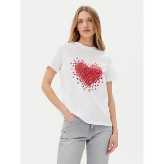 Pieces T-Shirt Maria 17155082 Wei&szlig; Relaxed Fit