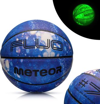 Meteor Meteor Leuchtender Basketball Größe 7 - Fluoreszierender Glow-in-The-Dark Ball für Ausbildung, Jugend und Kinder - Sei der Star auf dem Court