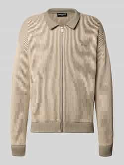 Pegador Strickjacke mit Umlegekragen und Label-Stitching