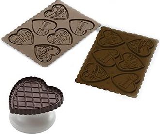 Silikomart | CKC06 Silikonform für COOKIE LOVE SLIM Pralinen, Antihaft, 6 Pralinen, 1er Pack Form für Süßigkeiten, Easy Choc, 64 x 63 mm, h 5 mm, Volumen 51 ml, 