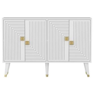 Hanah Home Buffet Design Karat L120cm Blanc et Or