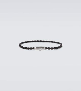 Bottega Veneta Armband aus Leder und Sterlingsilber