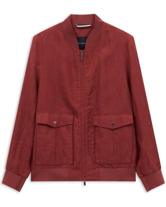Bugatti Sommerliches Leinen-Blouson mit Zip in