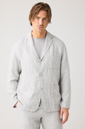 Knowledge Cotton Apparel Herren vegan Blazer Linen Ultimate Grey