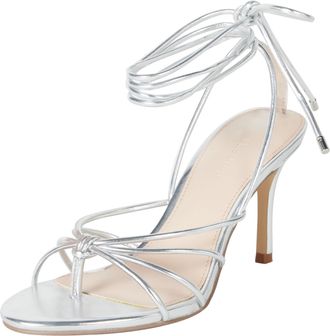 The Drop Schnürsandalen für Damen, Archie Absatz Riemchen, Silber, 40.5 EU