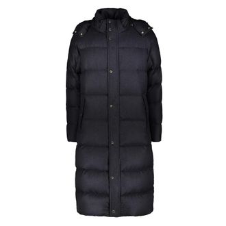 Moorer Langer Steppmantel mit Kapuze - - Coats - Herren - Blau - M