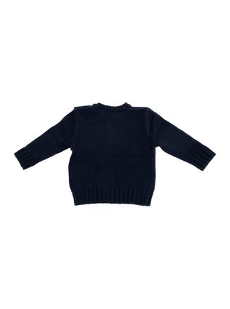 Polo Ralph Lauren Unisex Blue Crewneck Sweater With Front Embroidery Cotton Tops Top