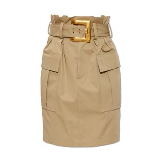 Balmain Cargo Rock mit G&uuml;rtel - - Skirts - Damen - Beige - XS