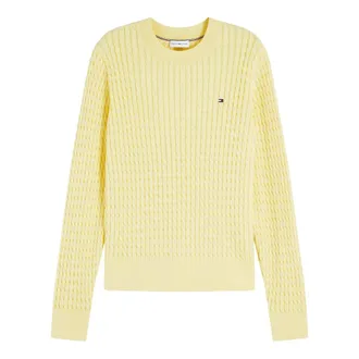 Tommy Hilfiger Femme, Pulls, Jaune, Taille: 38 FR Pulls &agrave; col rond
