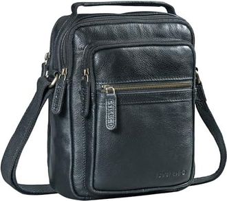 STILORD Lazzaro Sac Bandouli&egrave;re Homme Cuir Petit Crossbody Sac &agrave; &Eacute;paule pour Tablette 10,9 Messenger Bag &Eacute;l&eacute;gant Sacoche &agrave; Main pour Hommes Couleur:noir
