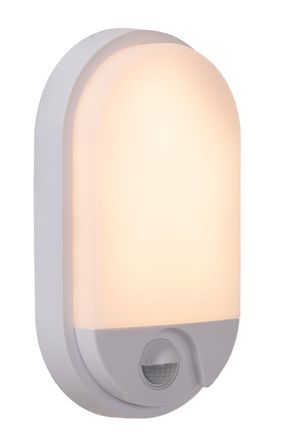 Lucide HUPS IR - Wandleuchte Innen/Au&szlig;en - LED - 1x10W 3000K - IP54 - Bewegung und Tag/Nacht-Sensor - Wei&szlig;
