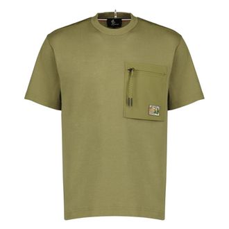 Moncler Cotton Pocket T-Shirt - - Tops - Herren - Gr&uuml;n - S