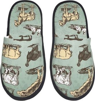 Generic Hiver Pantoufles Imprim&eacute; vintage danimaux de la ferme Chaud Chaussons Homme L&eacute;g&egrave;re &eacute;l&eacute;gant Chausson Maison Adulte Femme M