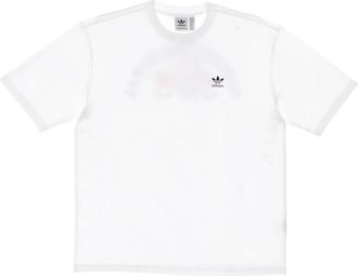 adidas Femme, Tops, Blanc, Taille: 46 FR Short Sleeve Crew Neck T-Shirt