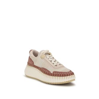 Chlo&eacute; Womens Beige Nylon Chunky Sneakers