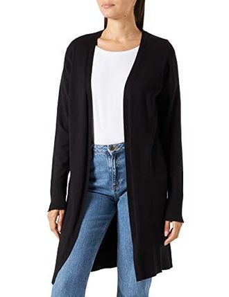 Jack & Jones Jxmiley Ls Soft Long Cardigan en Tricot Noos, Noir, M Femme