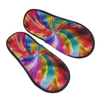 Generic Pantoufles En Coton Tie-Dye Color&eacute; Doux Pantoufles Peluche Chausson Hotel Pour Femmes Voyage H&ocirc;tel M