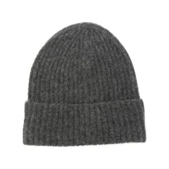 Roberto Collina Homme, Accessoires, Gris, Taille: ONE Size Bonnet en Cachemire Gris Côtelé