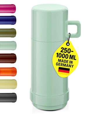 Rotpunkt Isolierflasche 0,25 L mit integriertem Becher - Hochwertige Isolierkanne Made in Germany I Bis zu 24 h heiß & 36 h kalt (Jesper 60, Pistacchio Cream)