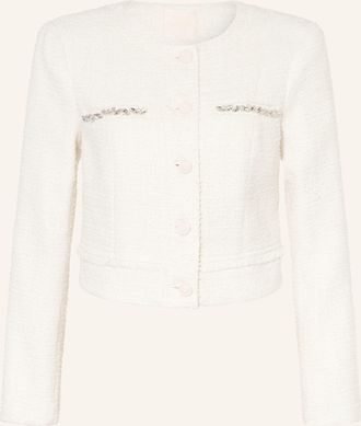 Guess Tweed-Jacke Clothilde Mit Schmucksteinen Und Glitzergarn weiss