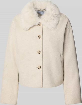 Vila Regular Fit Teddy-Jacke mit Kunstfellbesatz Modell Quinn