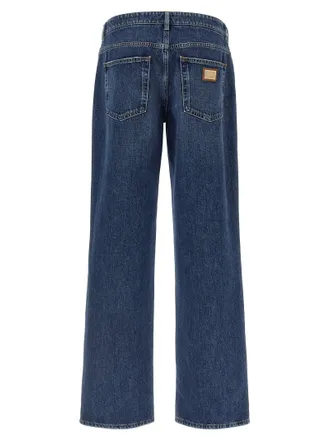 Dolce & Gabbana Wide-Leg Pure Cotton Jeans - Blue