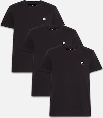 Timberland Dunstan River T-Shirt im 3er-Pack f&uuml;r Herren in Schwarz, Herren, Schwarz, Gr&ouml;&szlig;e