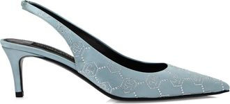 Philipp Plein escarpins monogramm&eacute;s &agrave; bride arri&egrave;re - Bleu